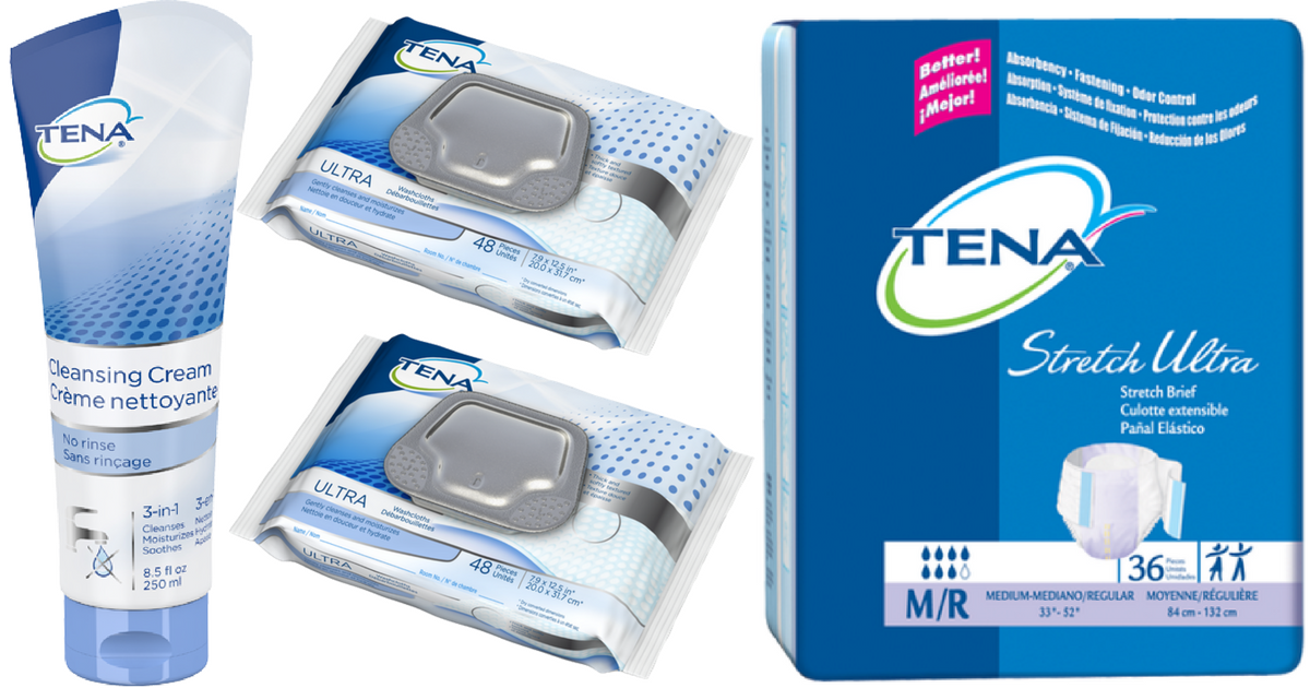 Free Sample Of TENA Briefs, Wash & Wipes
