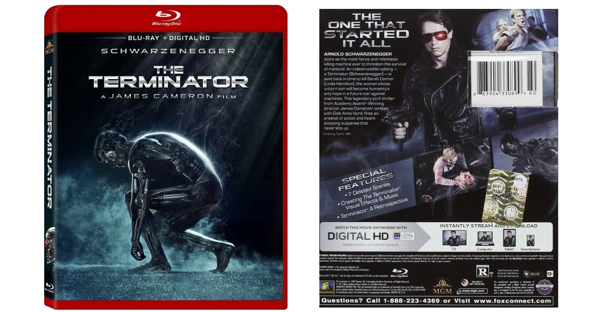 The Terminator Blu-Ray + Digital HD Disc Only $4 (Regularly $19.99)