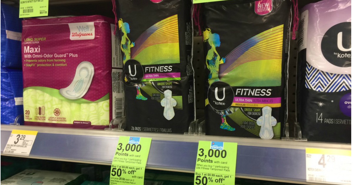 Walgreens: U by Kotex Fitness Tampons & Pads Just $1.50 Each or Less ...