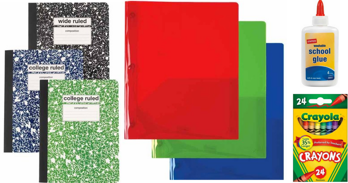 Staples: Back to School Deals ONLY 50¢ Each (Crayons, Notebooks & More!)