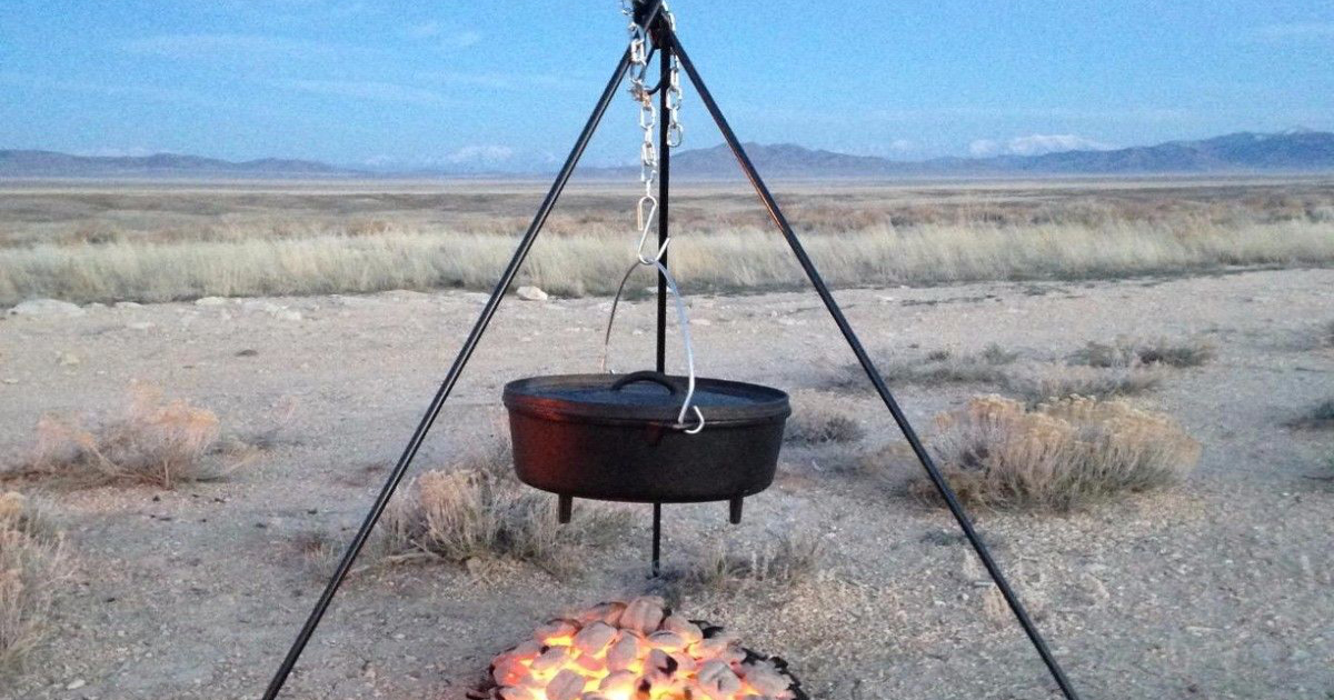 Outdoor Cast Iron Cooking Tripod Only $9.57 (Regularly $26.99)