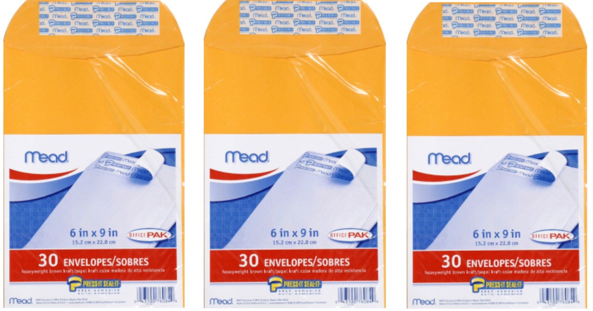 Mead 6X9 Envelopes 30-Pack Only $2.29