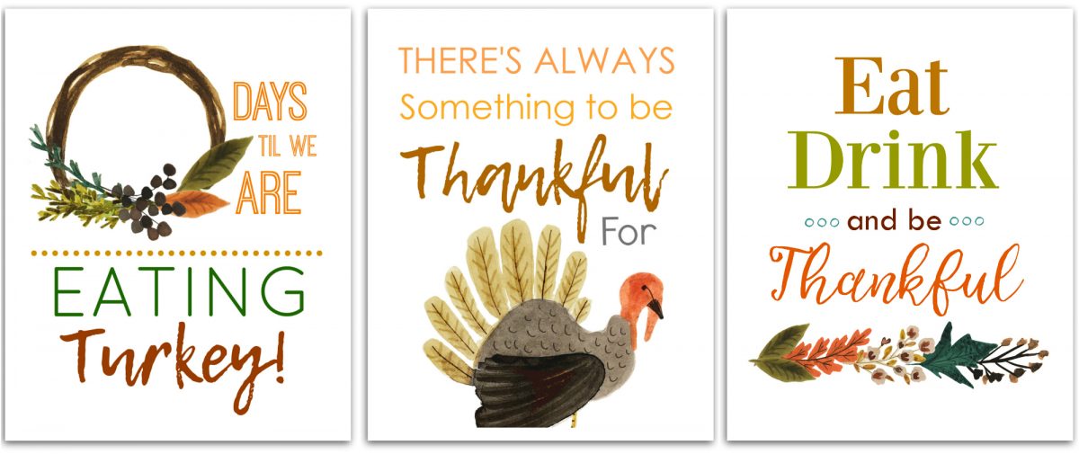 FREE Printable Thanksgiving Countdown & Art Prints