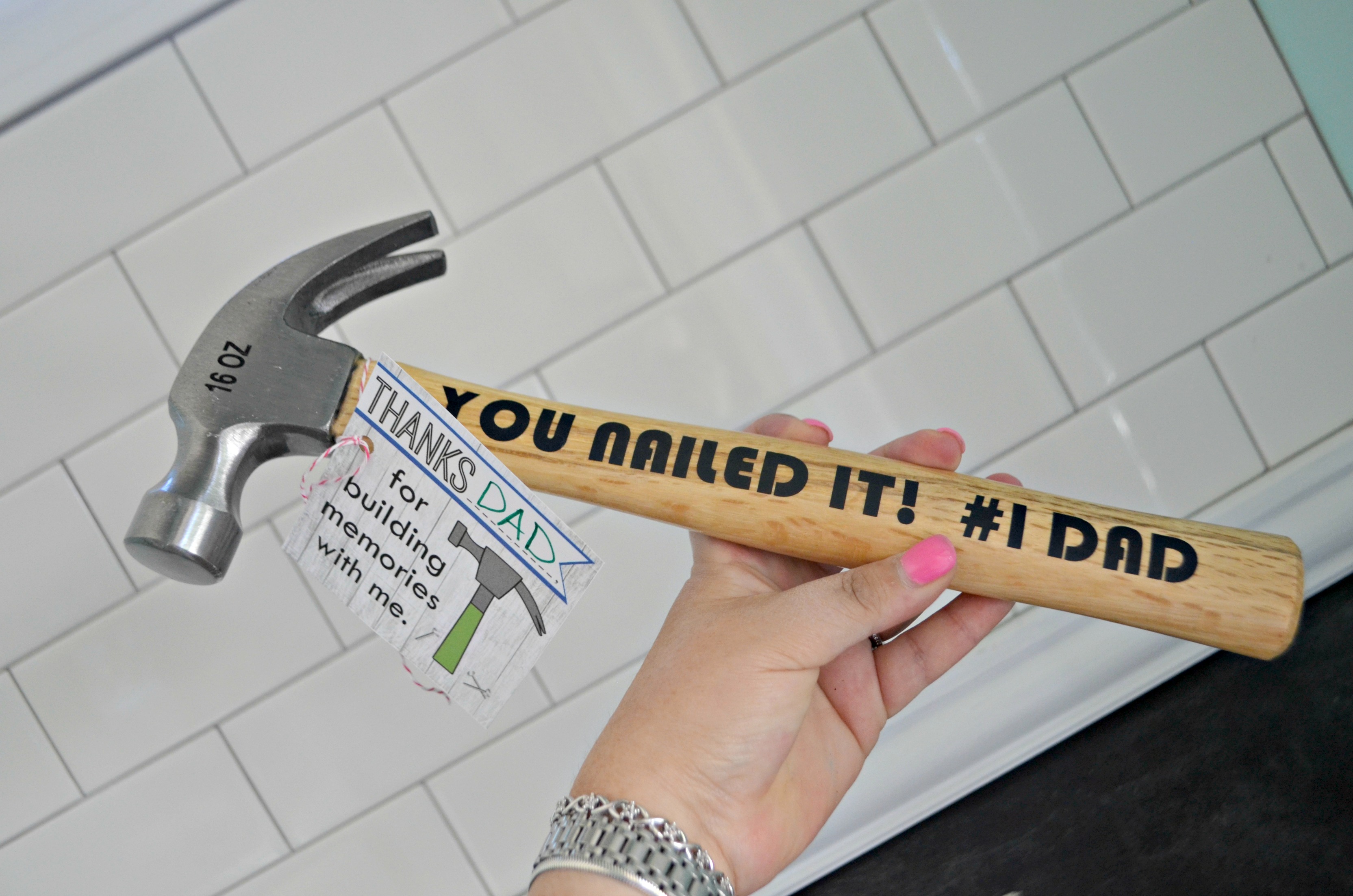 Gift Ideas For Dad: Father's Day Personalized Hammer (Free Printable)
