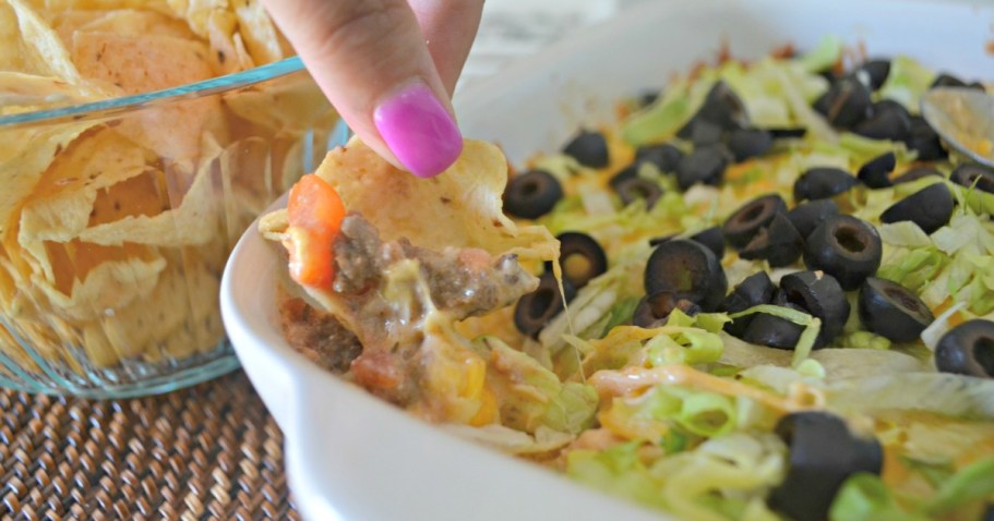 This Baked Taco Dip is a Classic Fan Favorite! | Hip2Save