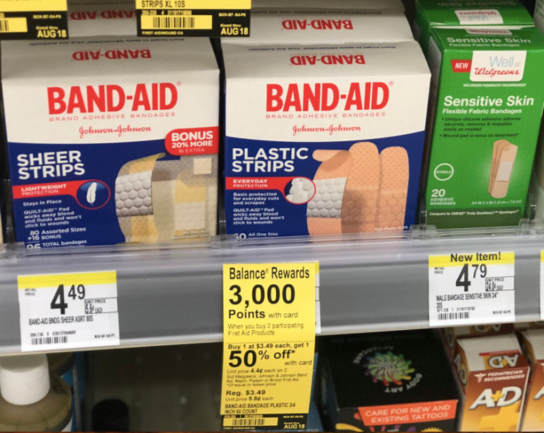 TWO Boxes of Band-Aid Bandages ONLY 23¢ After Walgreens Rewards ($7 Value)