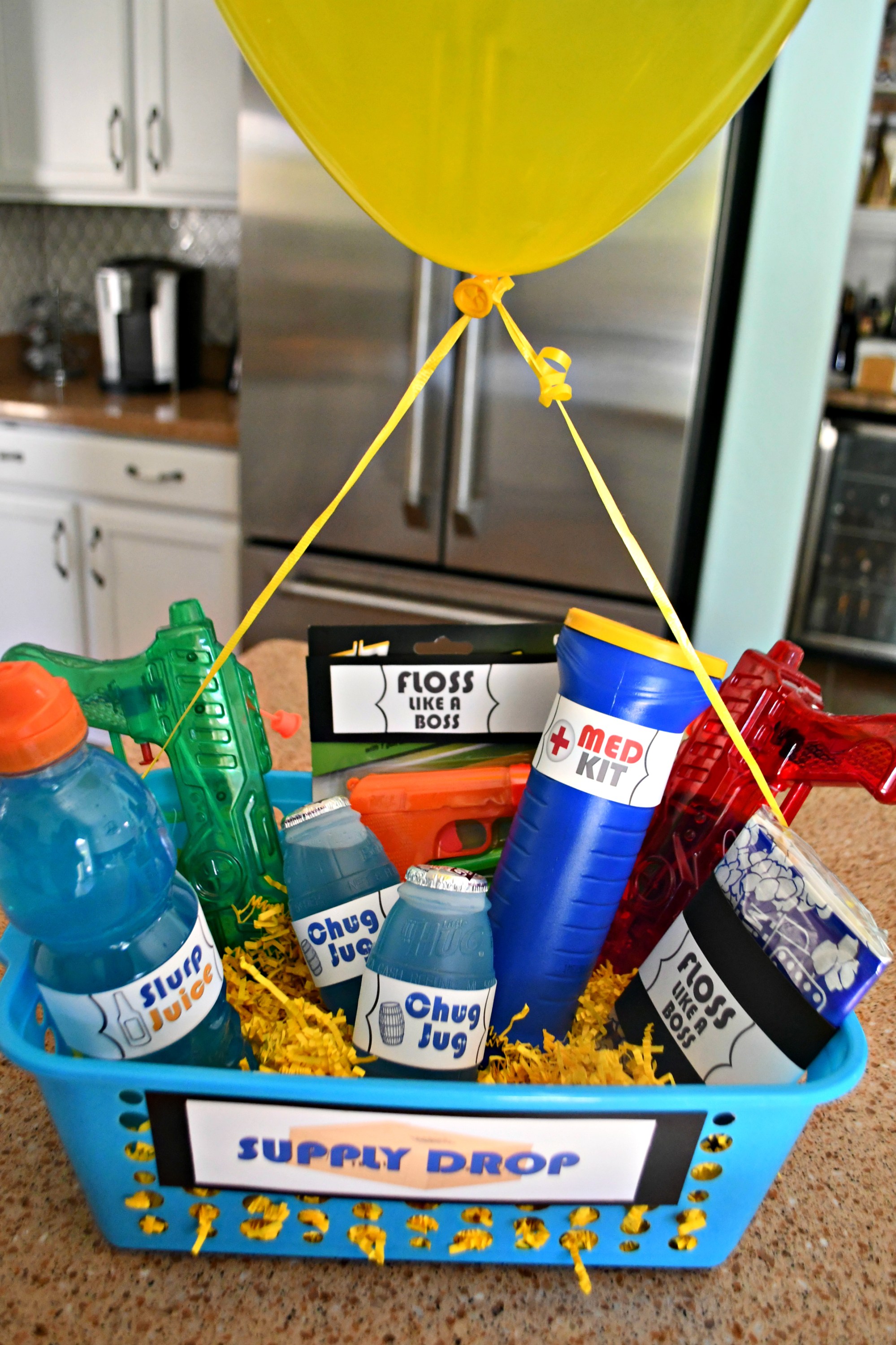 DIY Fortnite Gift Basket Filled with Dollar Tree Items (Free Printables ...