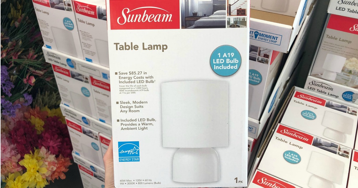 Sunbeam Table Lamp w/ LED Bulb Only $1 at Dollar Tree