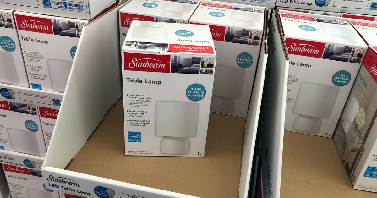 Sunbeam Table Lamp w/ LED Bulb Only $1 at Dollar Tree