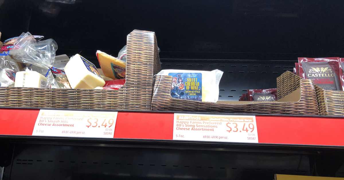 80's Themed Block Cheeses at ALDI