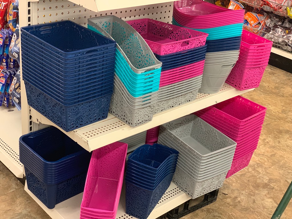 Colorful Storage Bins Only $1 at Dollar Tree