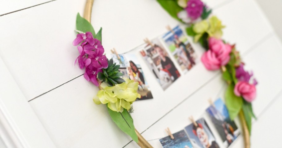 Make This Hula Hoop Photo Display for a Wedding or Party!