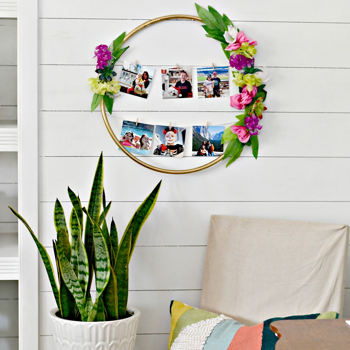 Make This Hula Hoop Photo Display for a Wedding or Party!