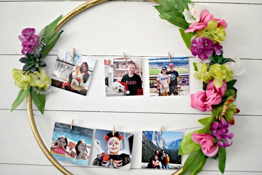 Make This Hula Hoop Photo Display for a Wedding or Party!