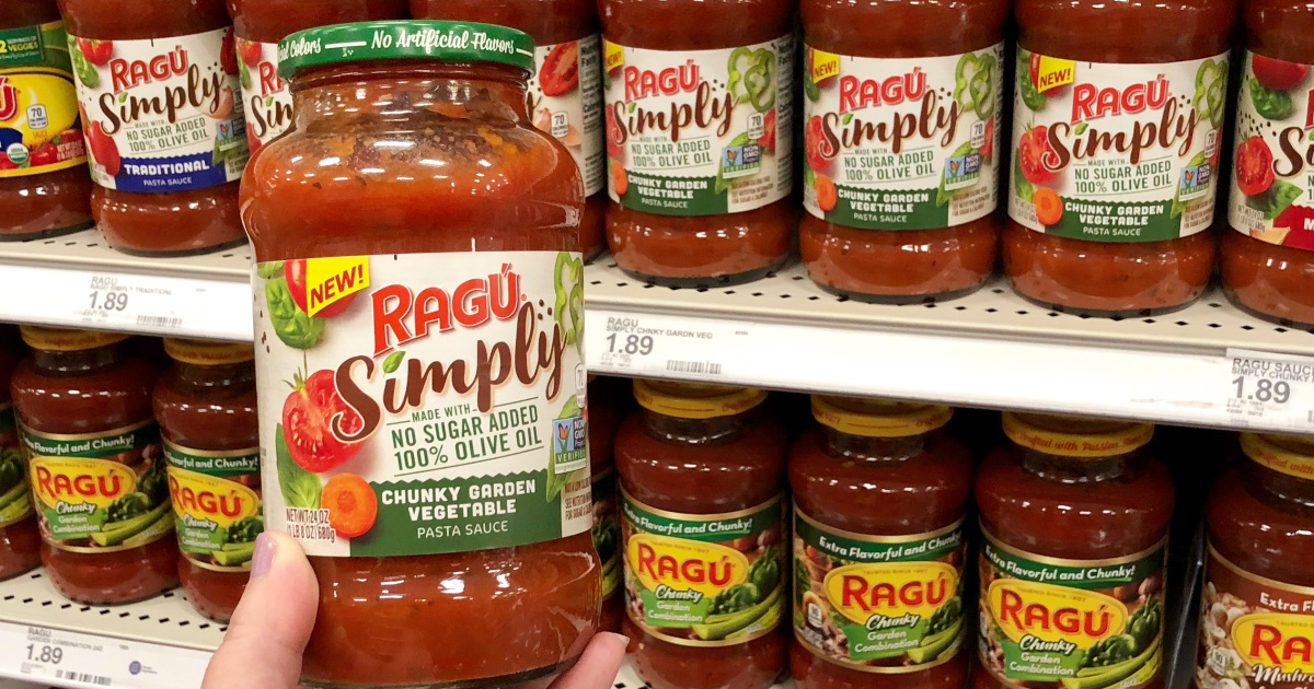 Ragu Simply Pasta Sauce Only 41¢ After Cash Back at Target