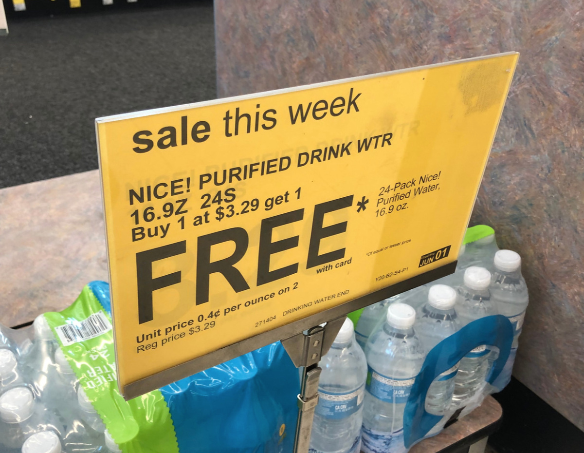 Nice! Bottled Water 24-Packs Only $1.64 at Walgreens (Just 7¢ Per Bottle)