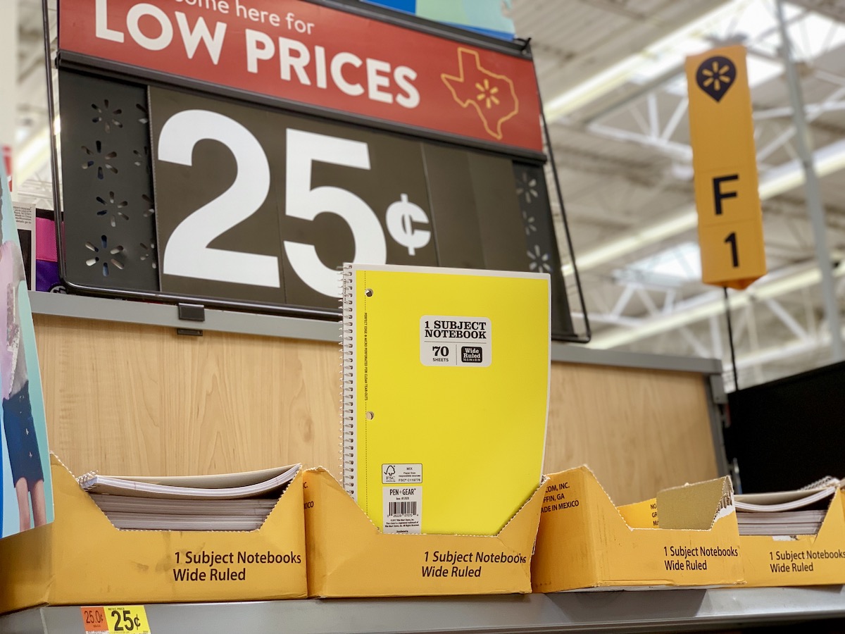 25¢ Spiral Notebooks at Walmart