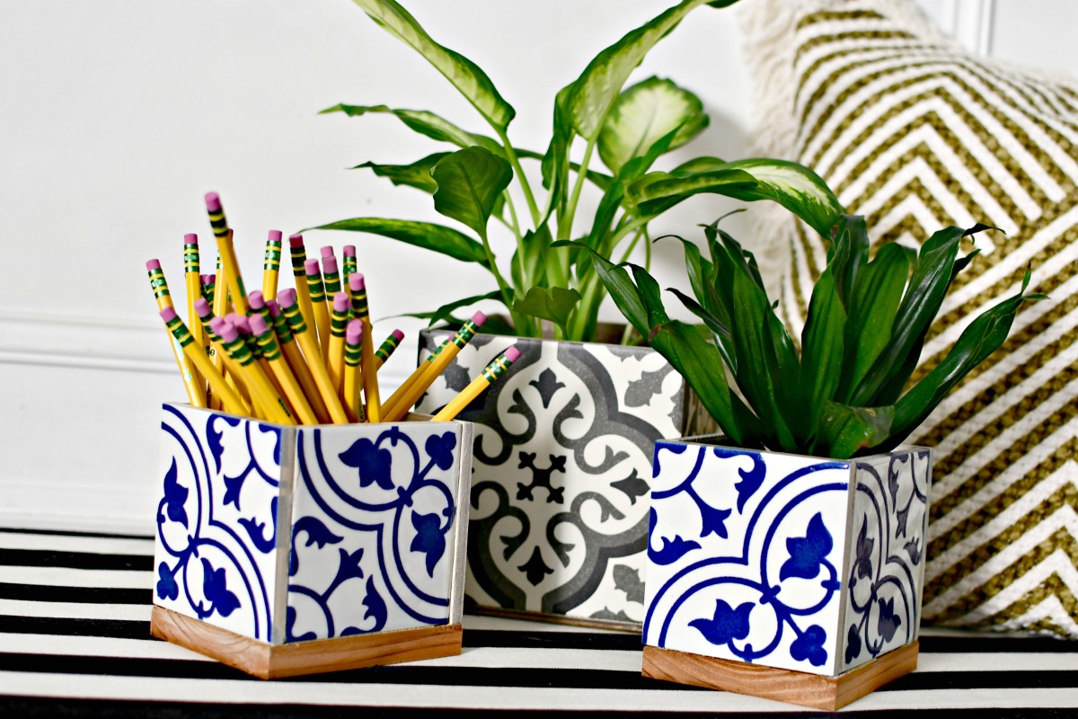 Leftover Tile DIY: Teacher Planter or Pencil Holder | Hip2Save