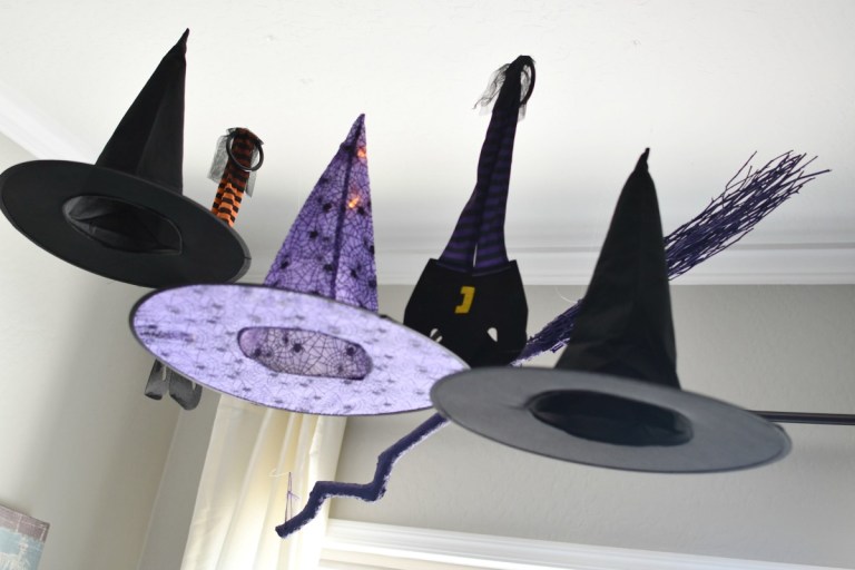 Hocus Pocus Halloween DIY | Floating Witch Hats Craft