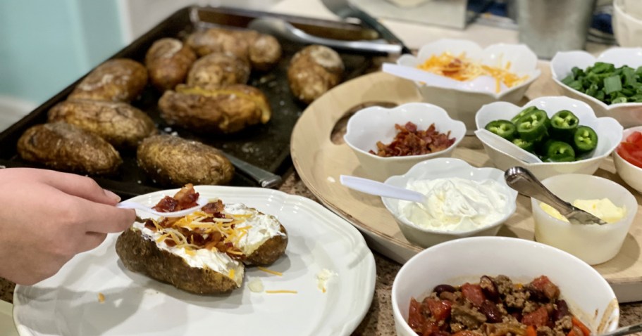 Easy Baked Potato Bar Idea for Large Crowd or Party | Hip2Save