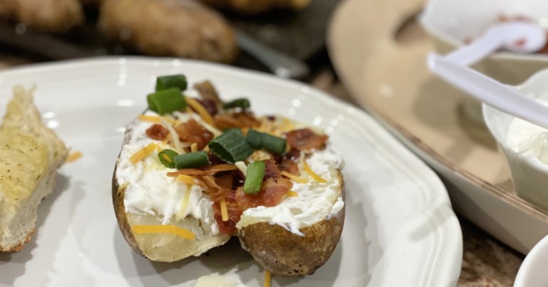 Easy Baked Potato Bar Idea for Large Crowd or Party | Hip2Save