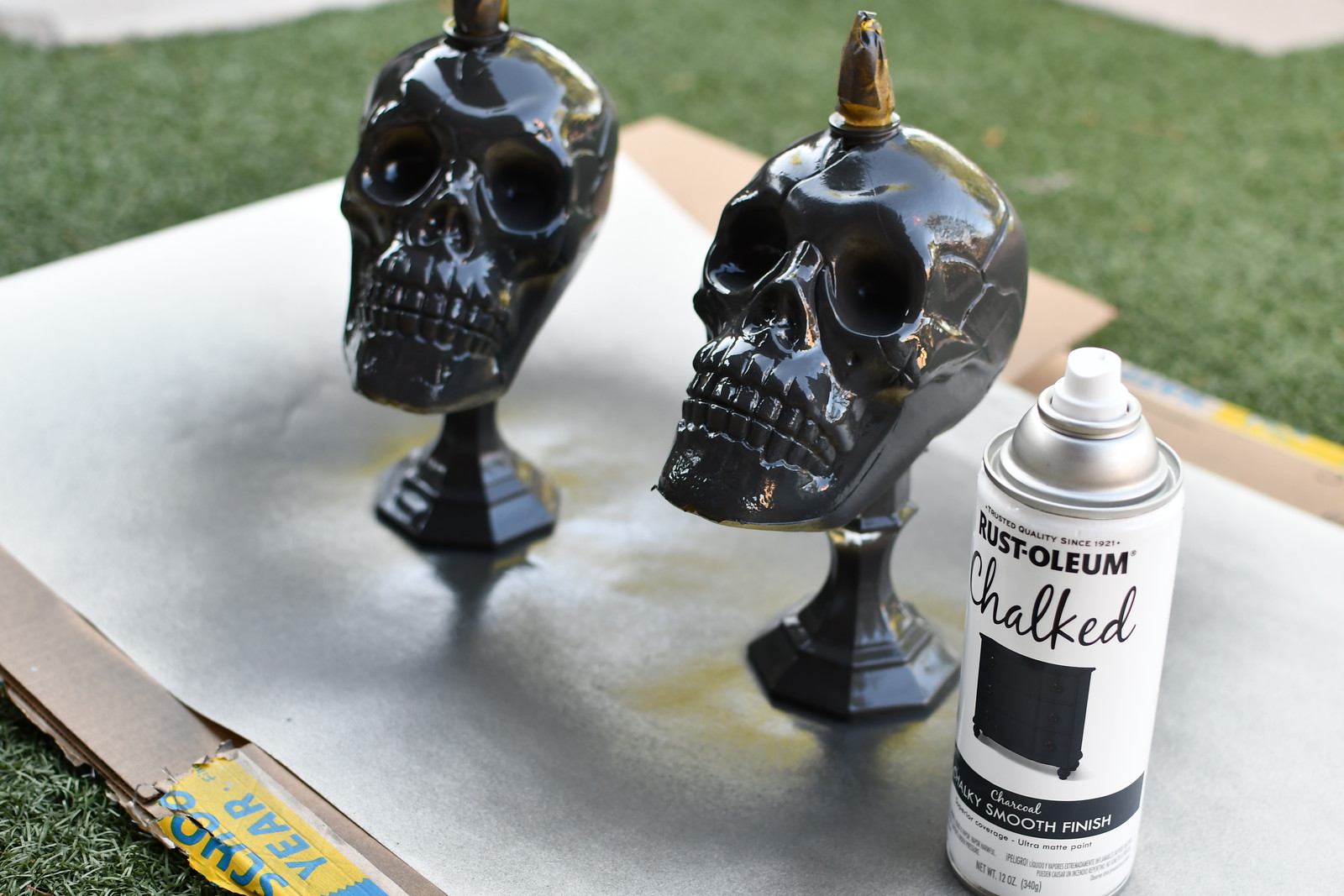Dollar Tree DIY | Easy Halloween Craft Using Skulls and Candlesticks