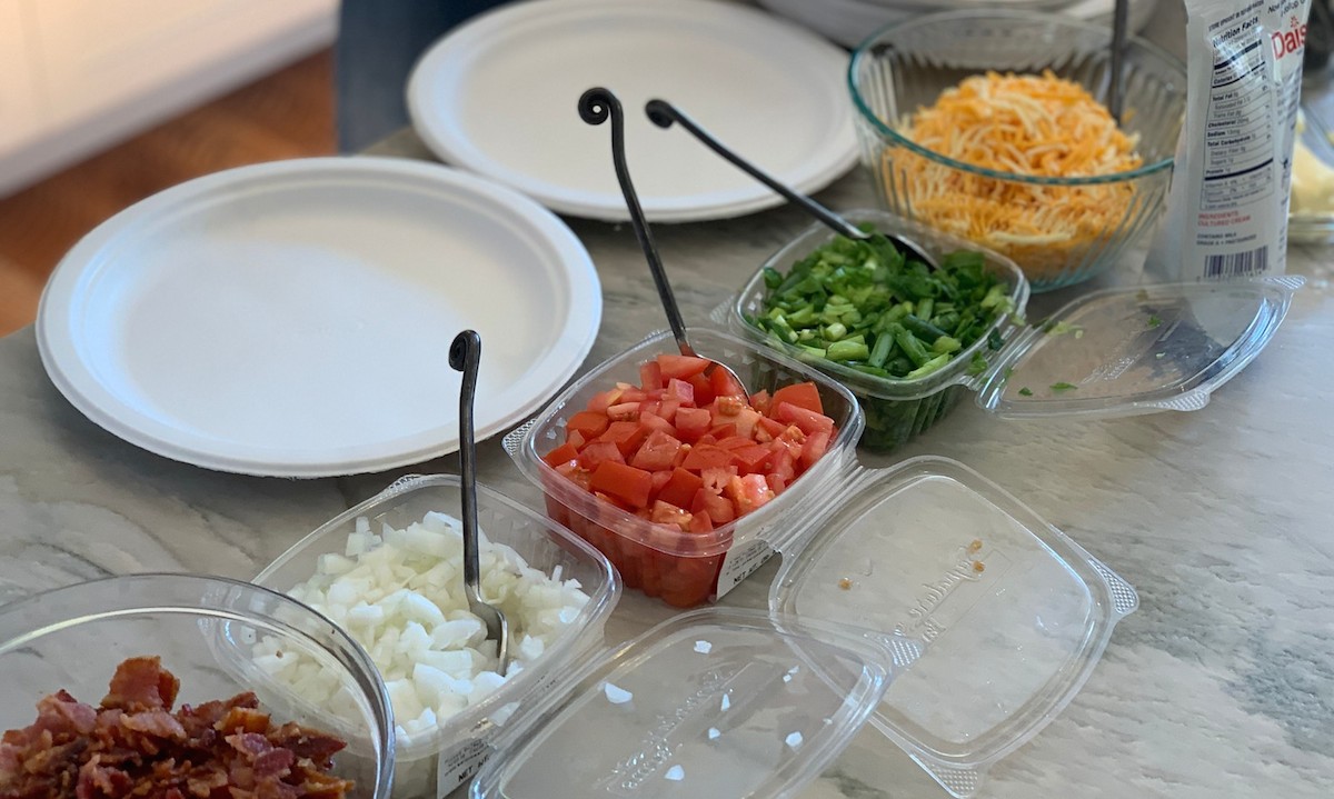 Easy Baked Potato Bar Idea for Large Crowd or Party | Hip2Save