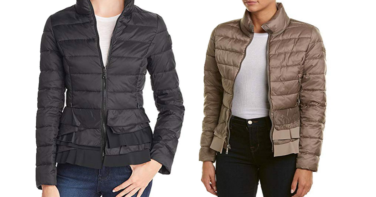 Tahari Women's Ruffle Puffer Coats Only $59.99 at Zulily