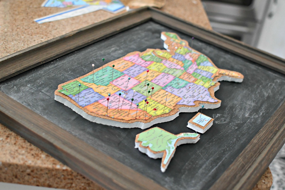 DIY Cork Board Push Pin Travel Map to Track Your Trips | Hip2Save