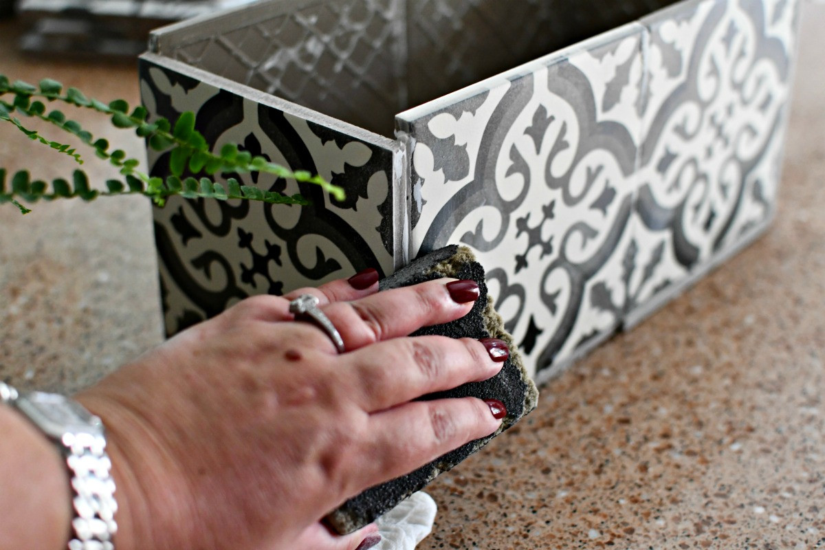 Make a Pretty DIY Planter Box from Cheap Ceramic Tiles - Hip2Save
