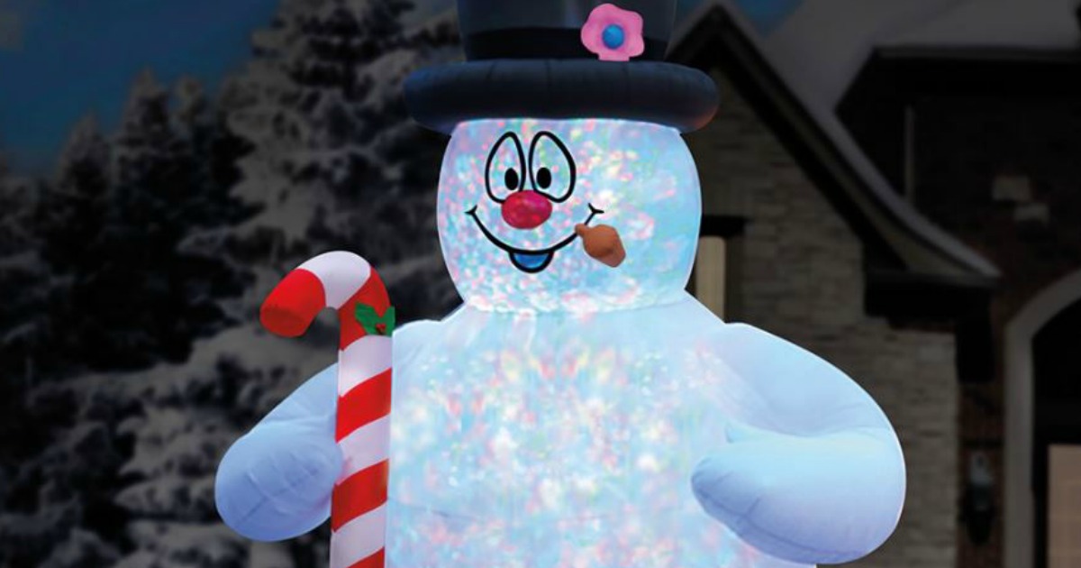 This Inflatable Frosty the Snowman Plays Movie Clips & Measures 10 Feet