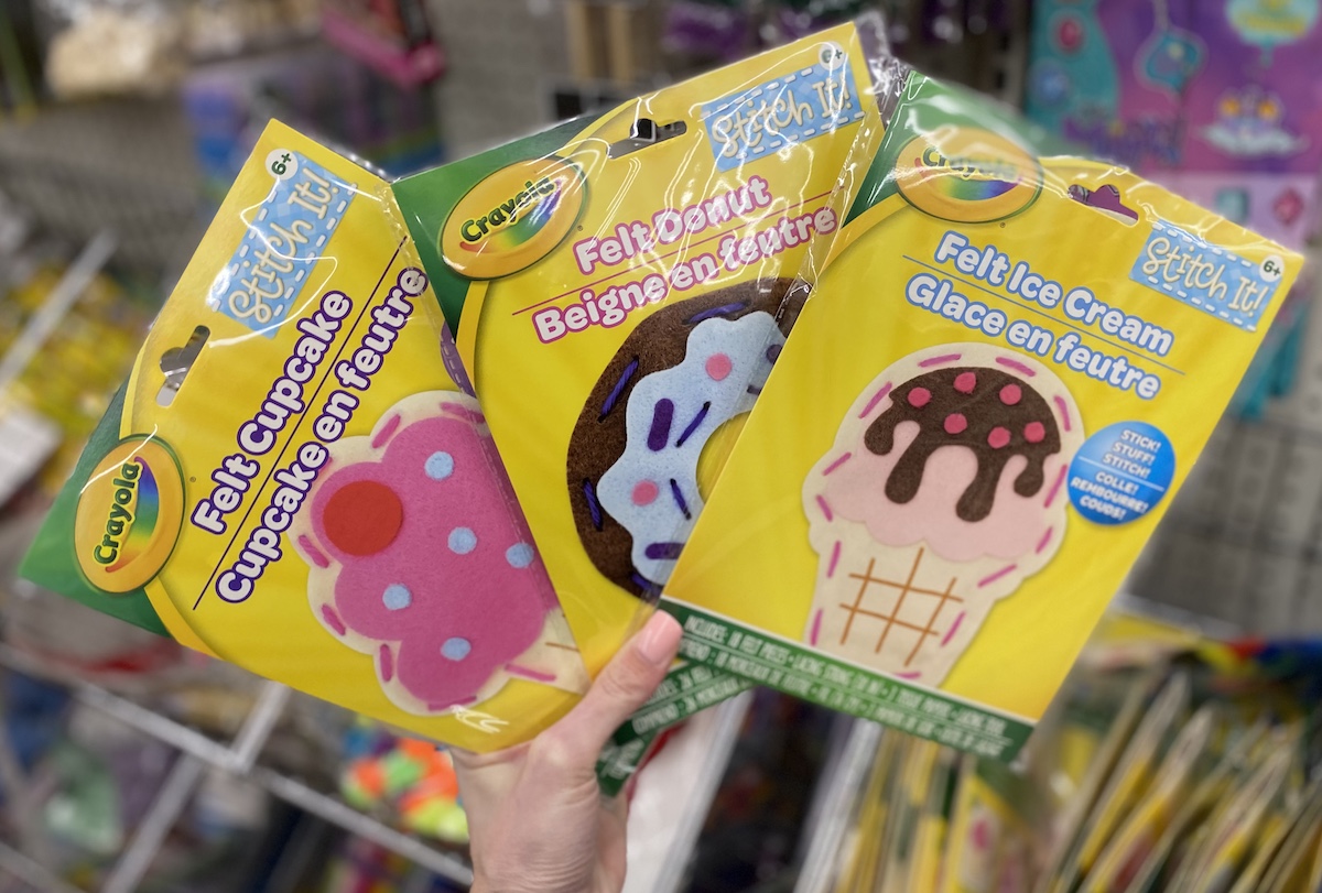 Crayola Craft Kits Only $1 at Dollar Tree | Felt Play Food & Wood Toy Kits