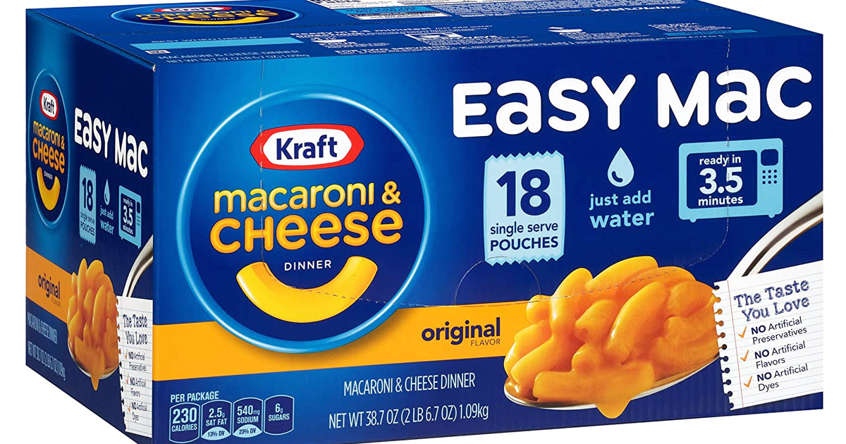 Kraft Easy Mac 18-Pack Just $5.98 on Amazon (Only 33¢ Per Serving)
