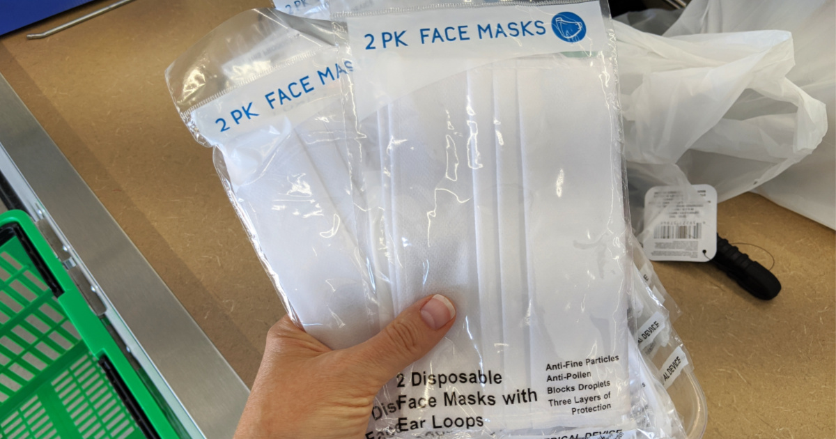 Disposable Face Masks 2-Pack Only $1 at Dollar Tree