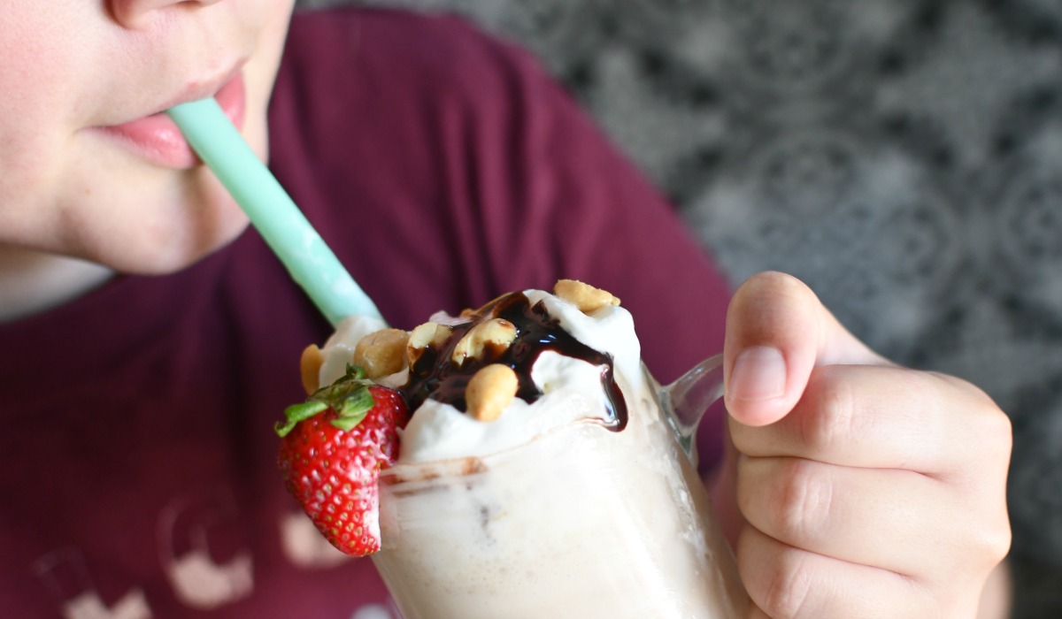 Peanut Butter & Jelly Shake | Disney Inspired Milkshake Recipe