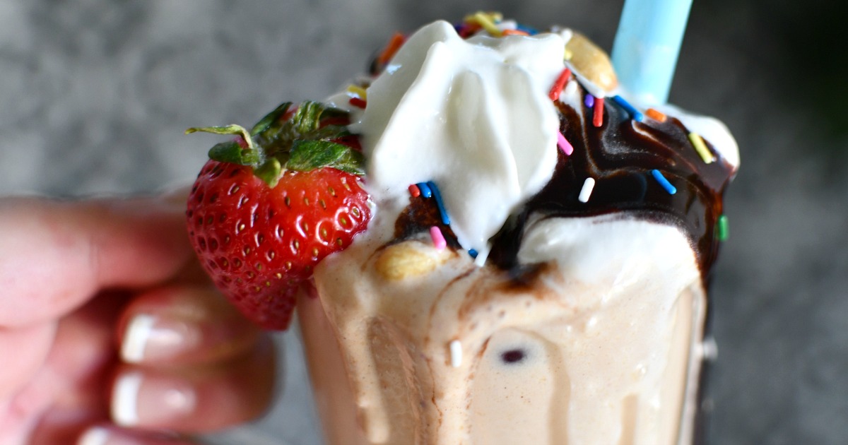 Peanut Butter & Jelly Shake | Disney Inspired Milkshake Recipe