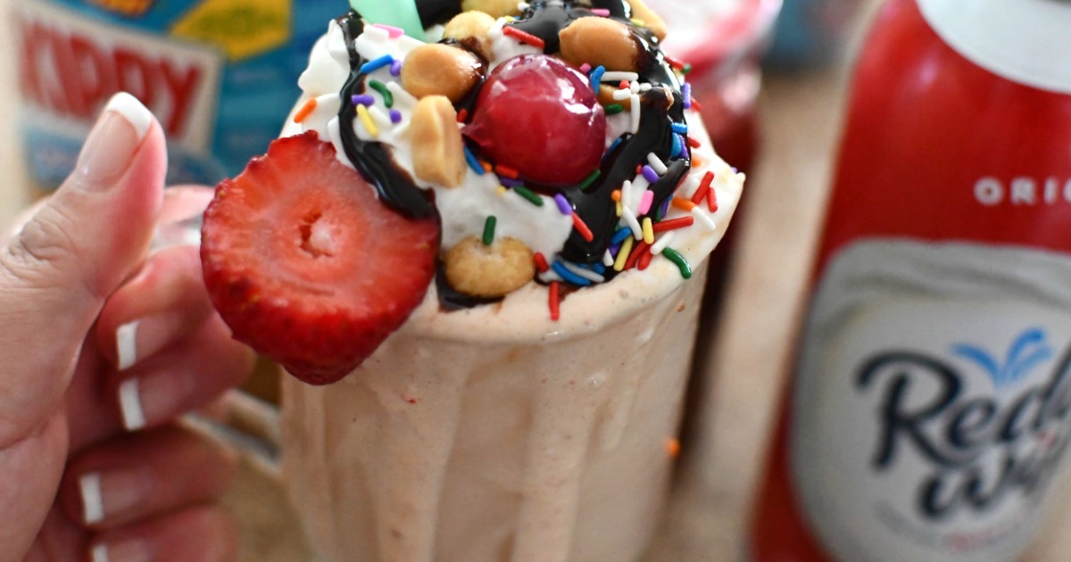 Peanut Butter & Jelly Shake | Disney Inspired Milkshake Recipe