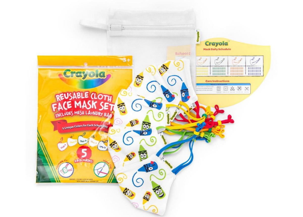 Crayola Kids Reusable Face Mask 5-Pack Just $22.98 for Sam's Club Members