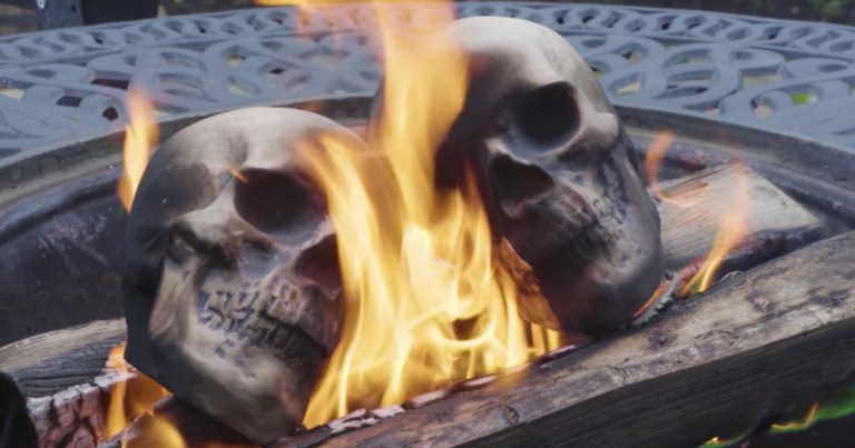 These Skull Fire Logs Will Give You the Most Terrifying Fire for Halloween