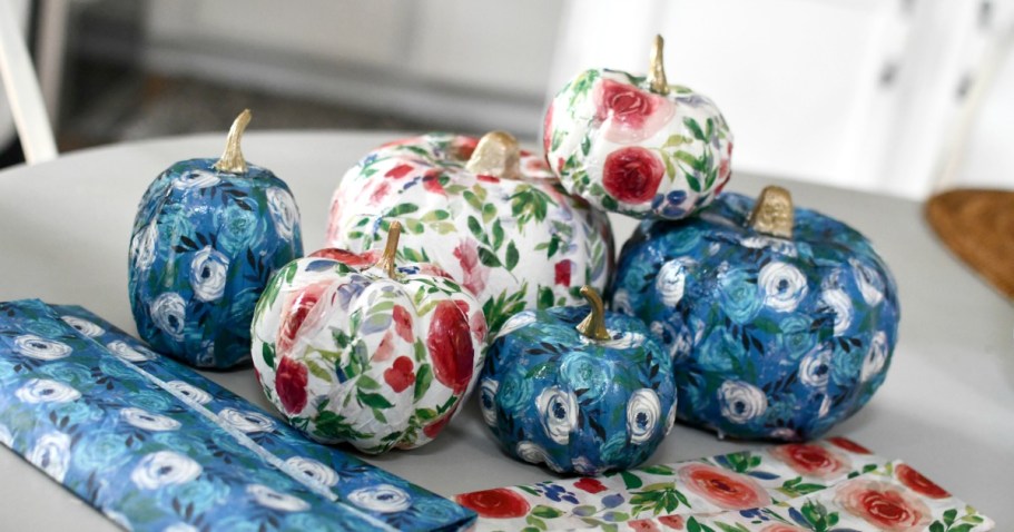 Transform Dollar Tree Pumpkins Using Tissue Paper - Easy & Frugal DIY!