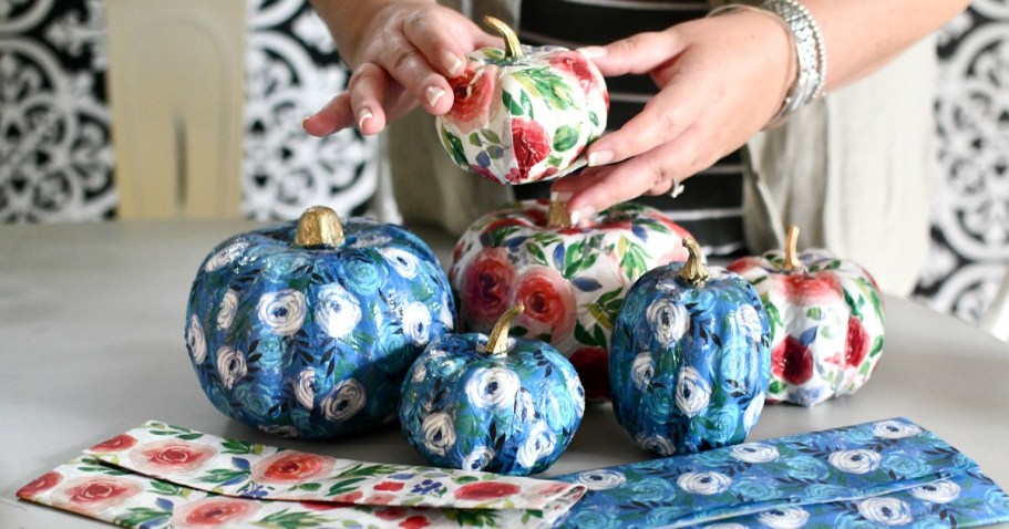 Transform Dollar Tree Pumpkins Using Tissue Paper - Easy & Frugal DIY!