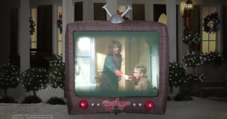 This 8-Foot Christmas Story Inflatable is Also an Outdoor Movie Projector