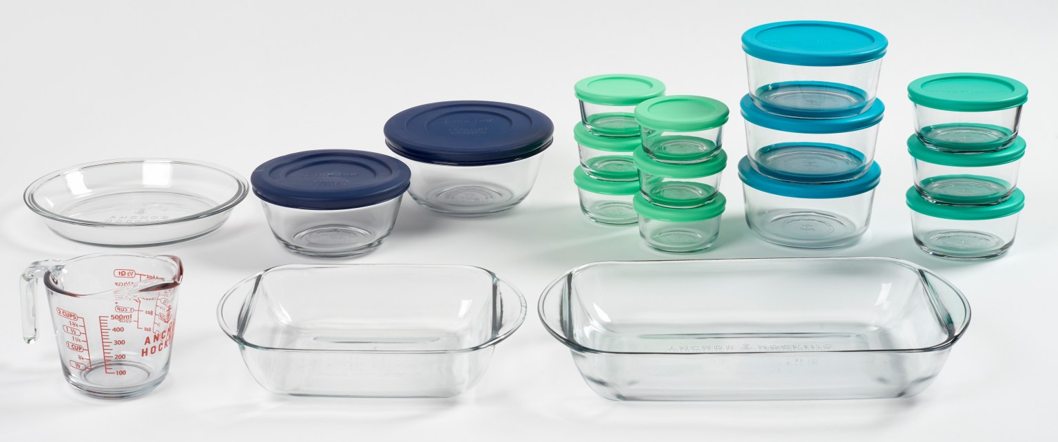 Anchor Hocking 32-Piece Glass Bakeware & Storage Set Only $20 at ...