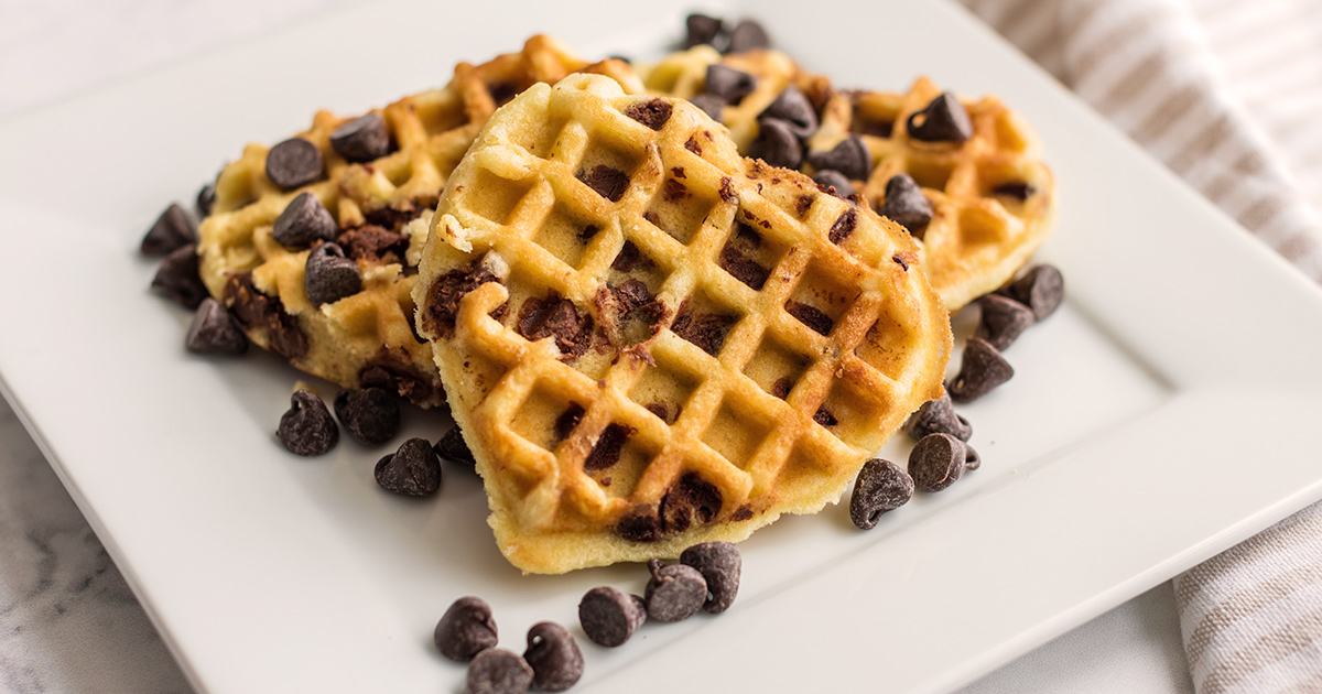 Warm & Gooey Chocolate Chip Cookie Waffles Dessert | Hip2Save