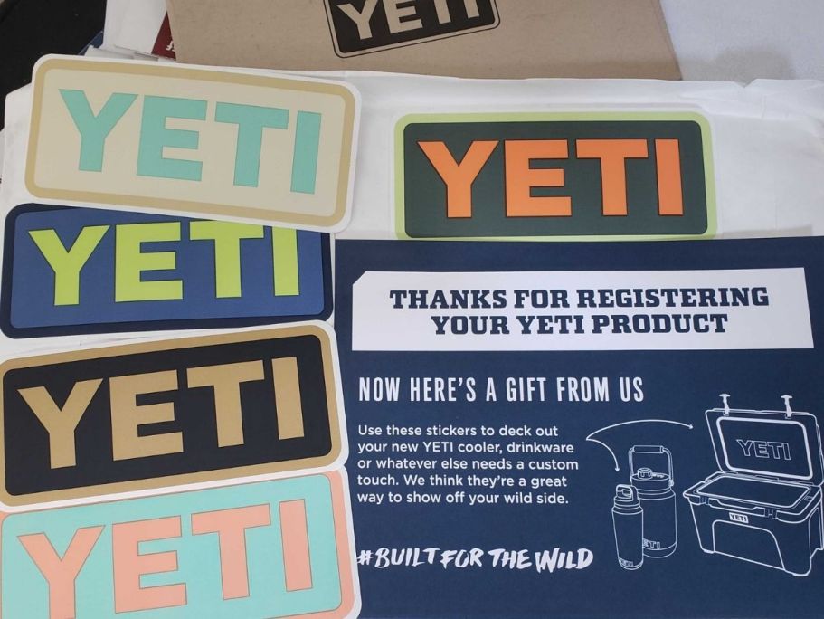 Register Your YETI Drinkware For a FREE Sticker Gift Set