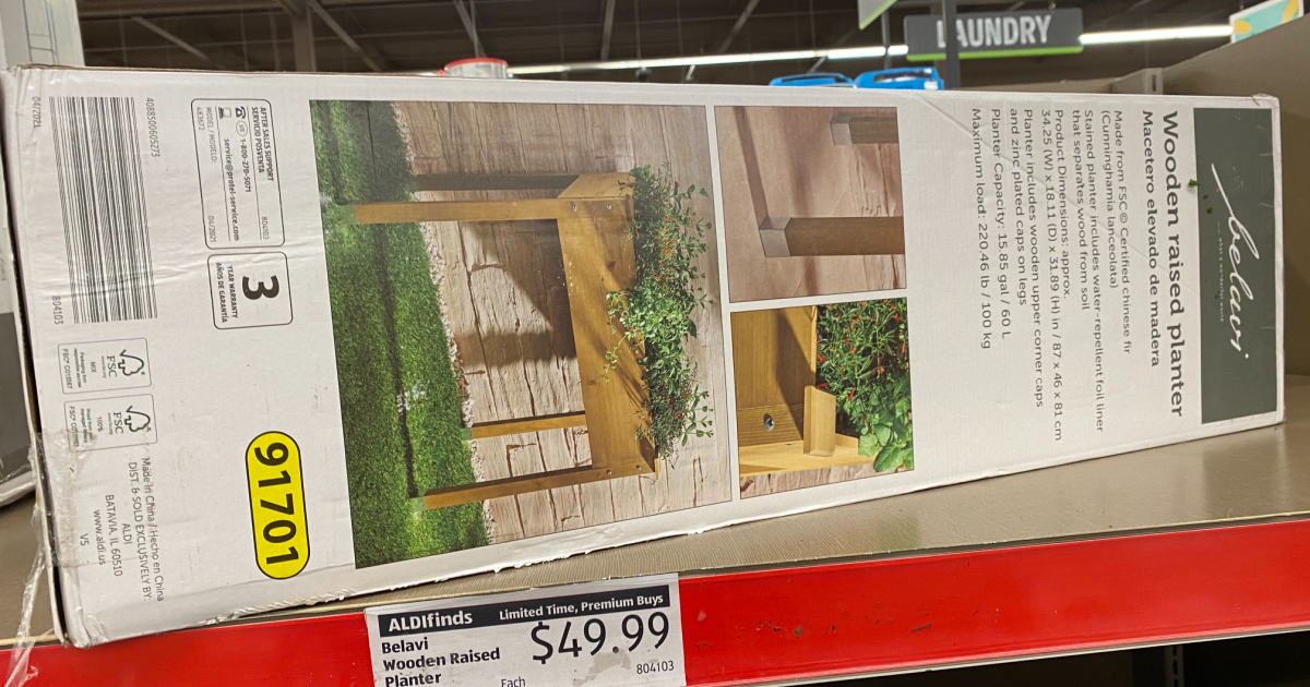 Wooden Raised Planter Just $49.99 at ALDI