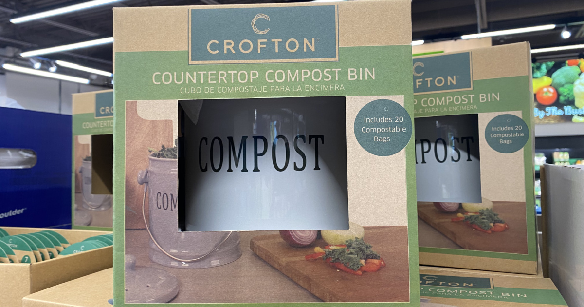 Crofton Countertop 1-Gallon Compost Bins Just $14.99 at ALDI | Includes ...