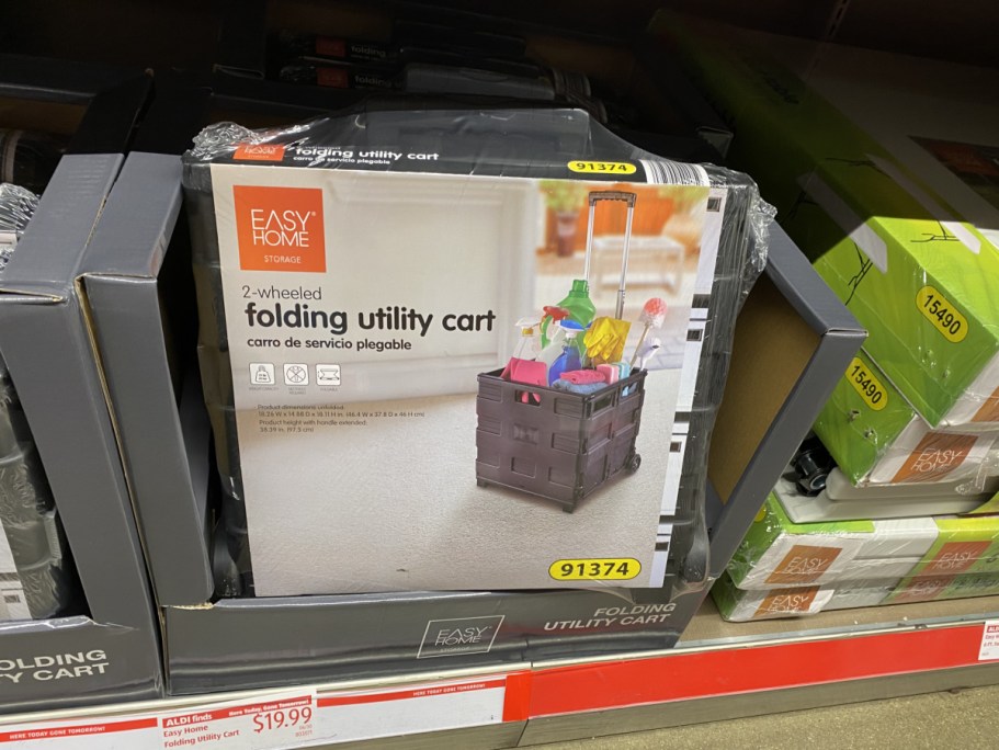 Folding Utility Cart Just $19.99 at ALDI | Easy to Store & Holds 77lbs