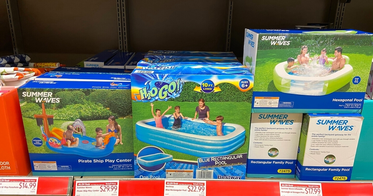 Inflatable Pools & Water Slides from $17.99 at ALDI
