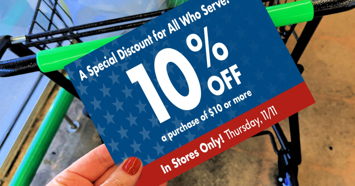 Rare 10% Off Entire Dollar Tree Purchase Coupon for Active-Military ...